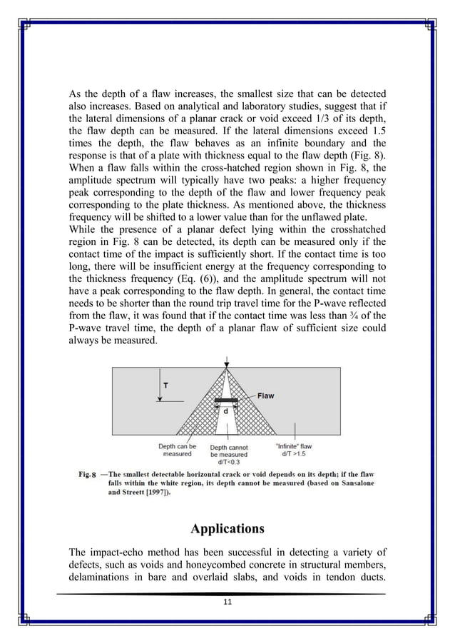 The impact echo method as nondestructive test method in structural ...