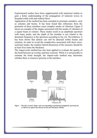 The impact echo method as nondestructive test method in structural ...