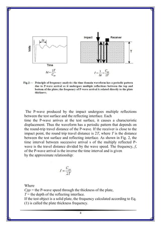 The impact echo method as nondestructive test method in structural ...