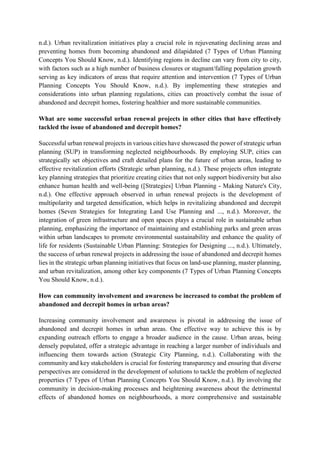 The Impact of Abandoned and Decrepit Homes on the Urban Landscape of ...