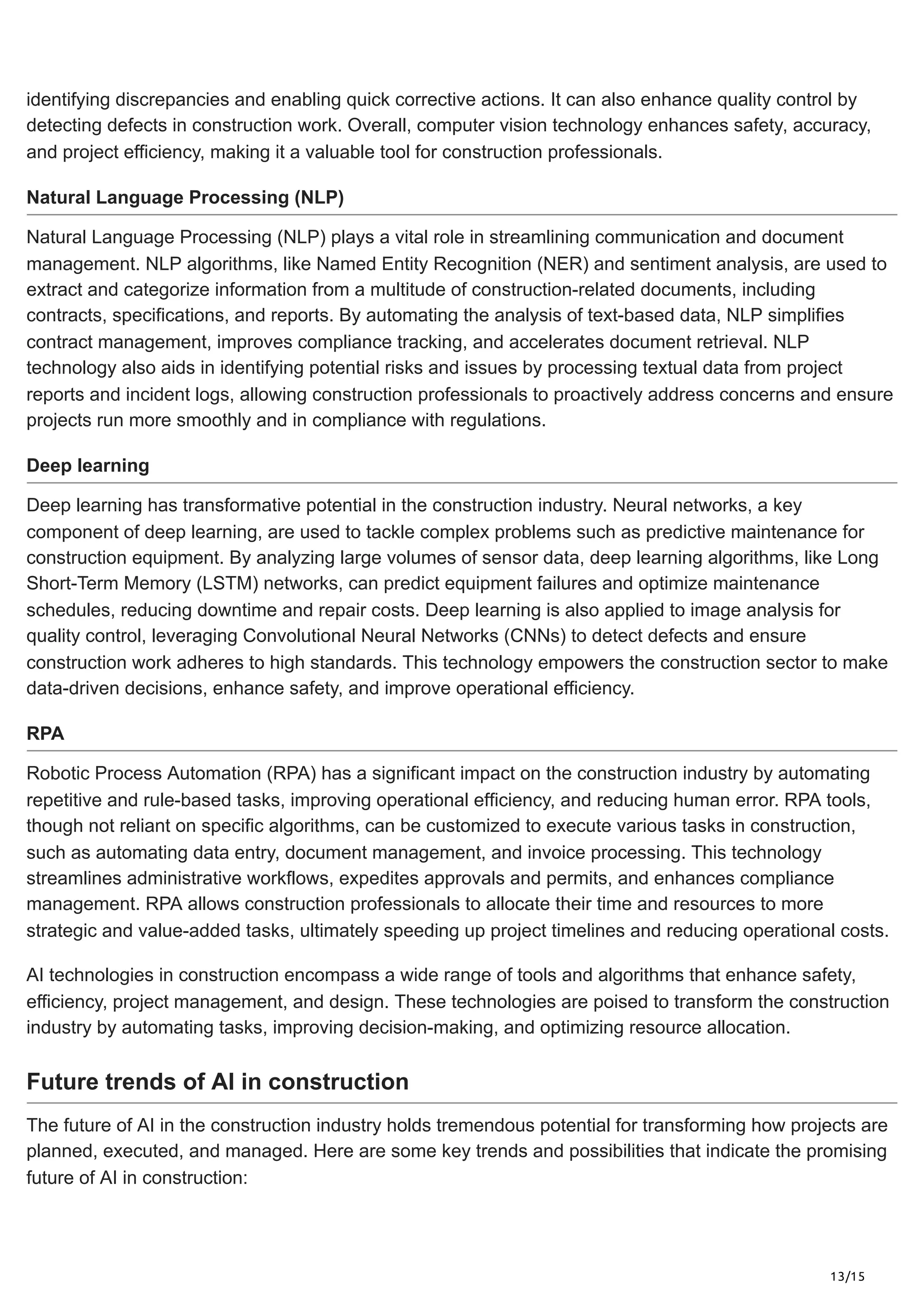 The impact of AI in construction - An Overview.pdf | Construction ...