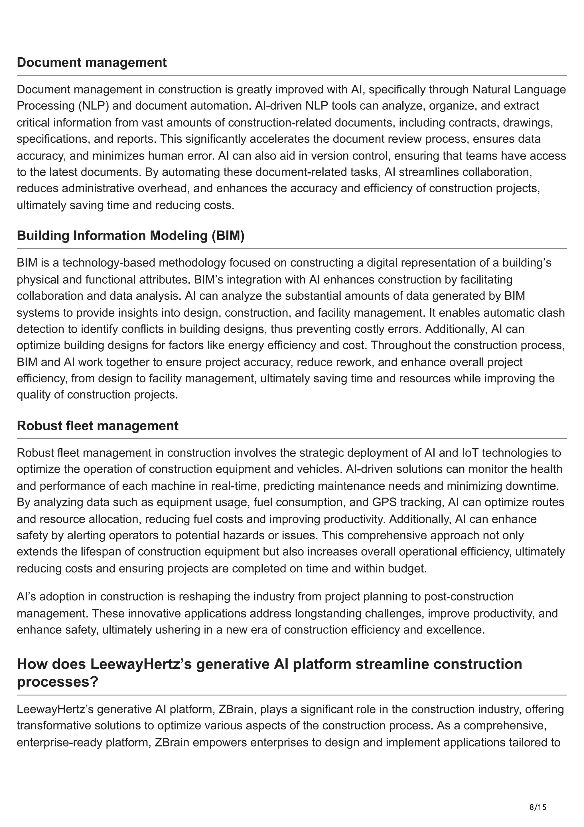 The impact of AI in construction - An Overview.pdf | Construction Industry | Industries