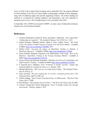 The Impact of Algorithmic Trading | PDF