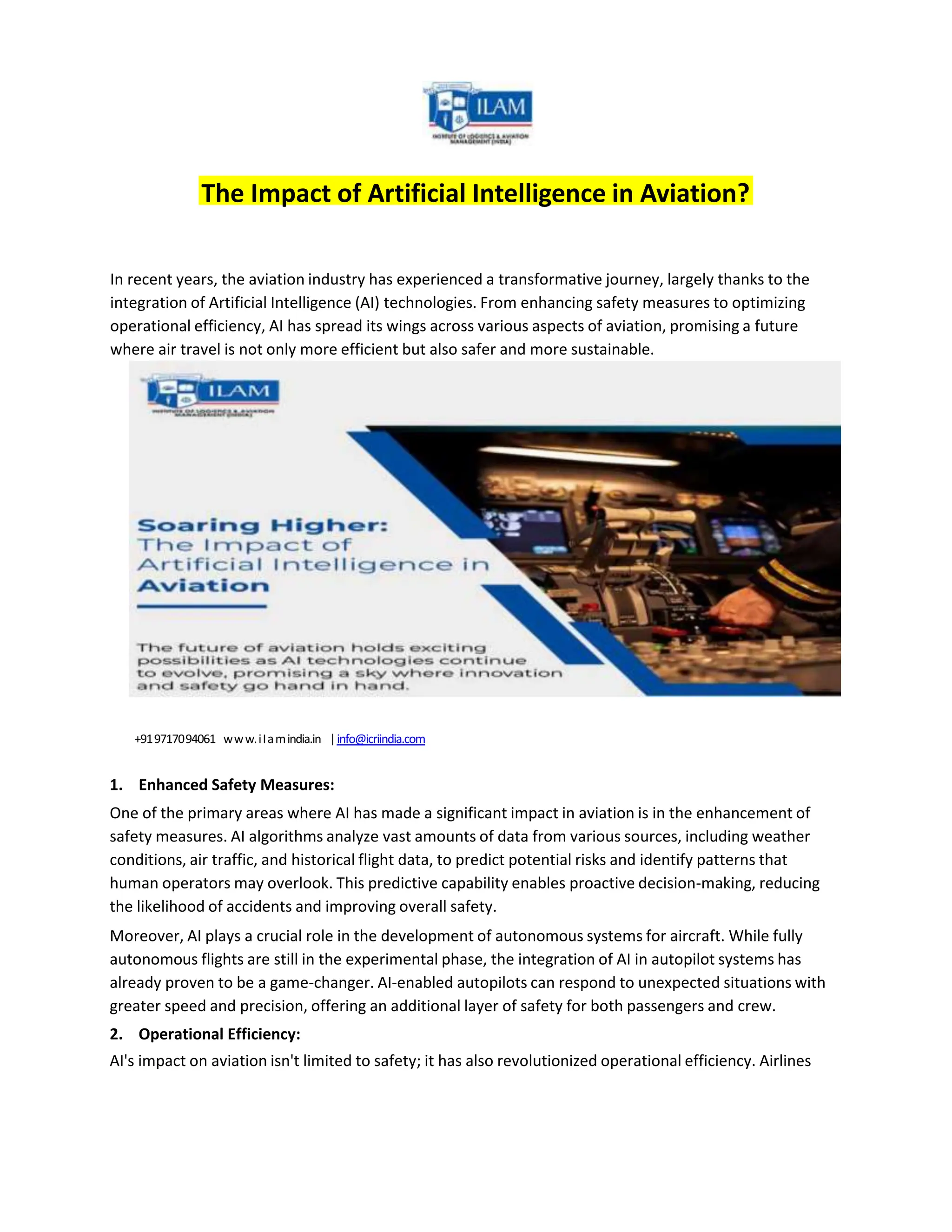 The Impact of Artificial Intelligence in Aviation? | PPT