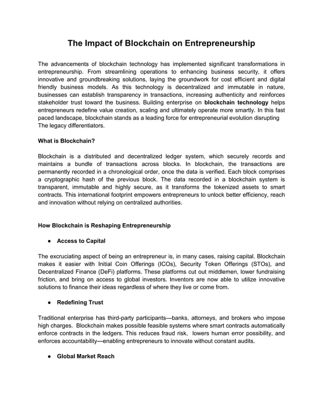 The Impact of Blockchain on Entrepreneurship.pdf