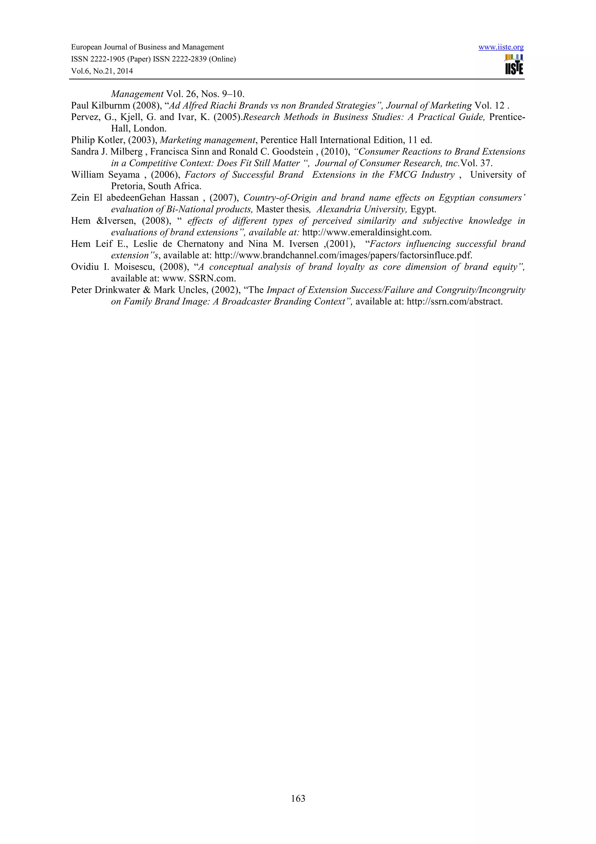 The impact of brand extension strategy on the brand equity of fast ...