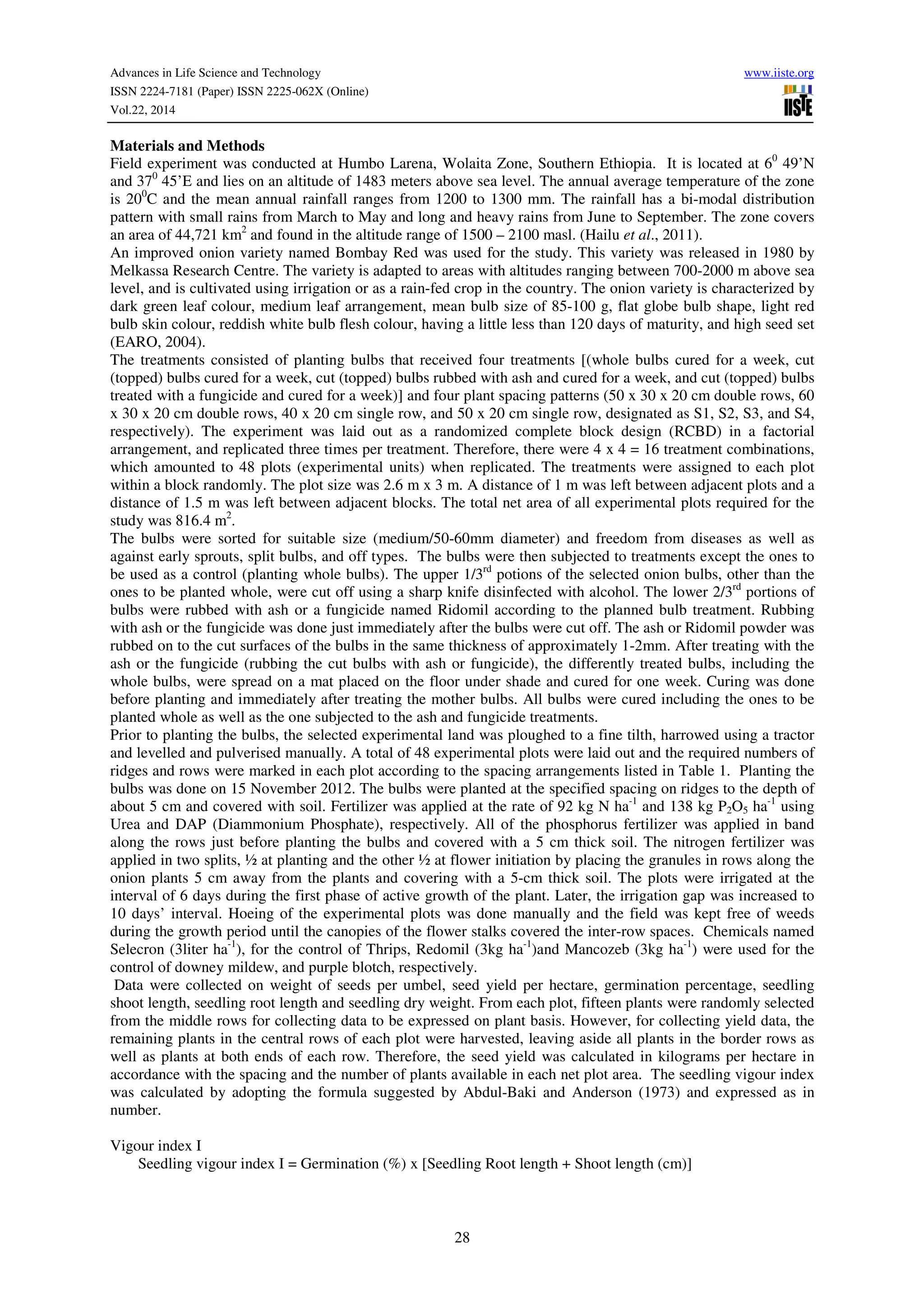 The impact of bulb treatment and spacing patterns on onion (allium | PDF