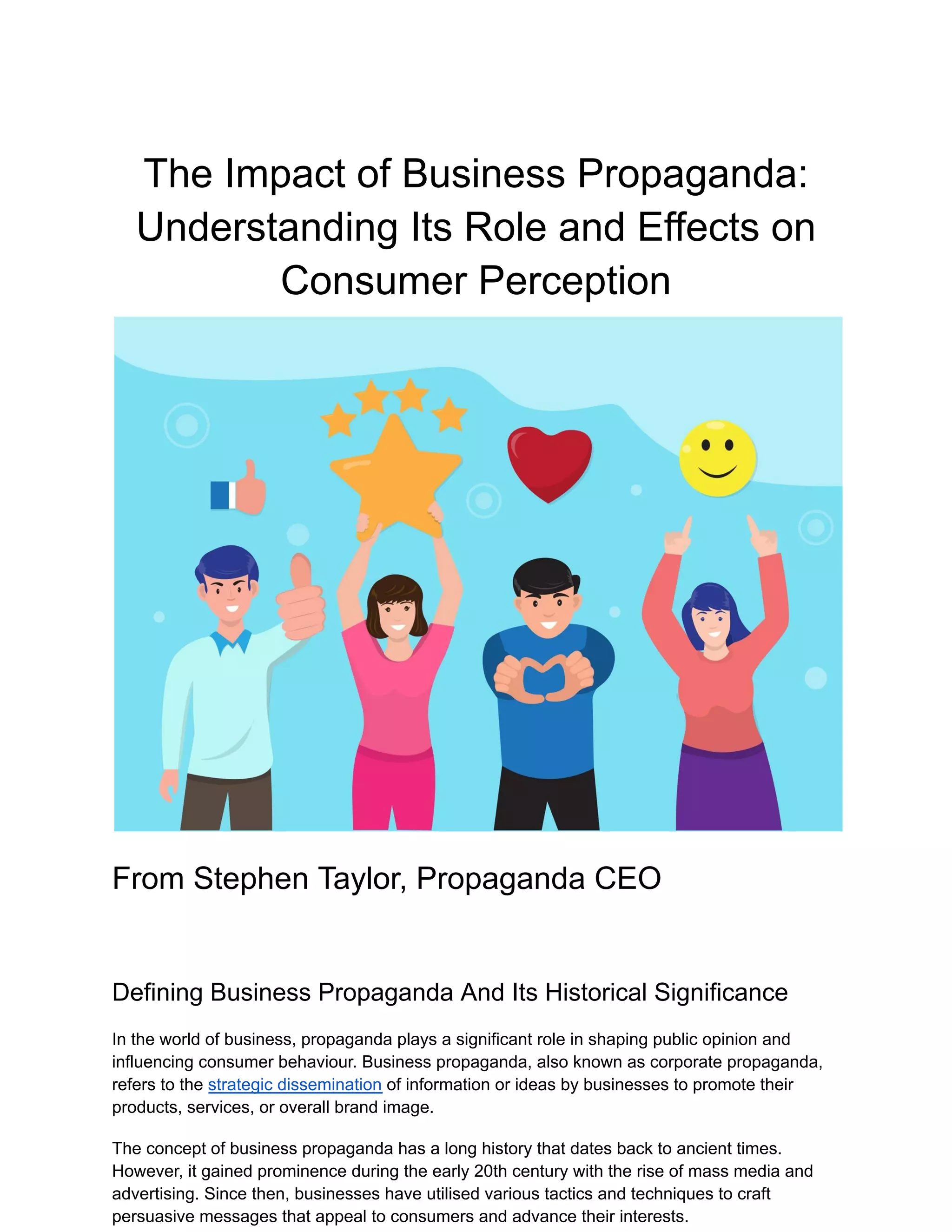 The Impact of Business Propaganda_ Understanding its Role and Effects ...