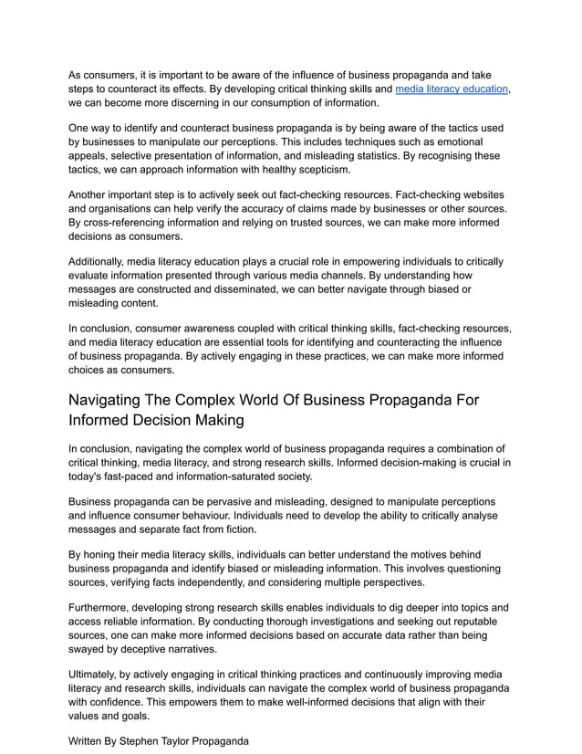 The Impact of Business Propaganda_ Understanding its Role and Effects ...