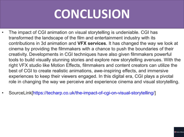 The Impact of CGI on Visual Storytelling.pptx | Computer Animation ...