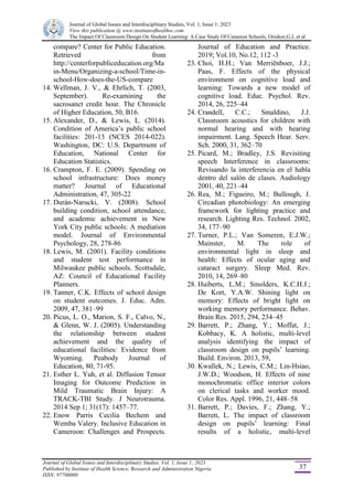 THE IMPACT OF CLASSROOM DESIGN LEARNING: A CASE STUDY OF CAMEROON ...