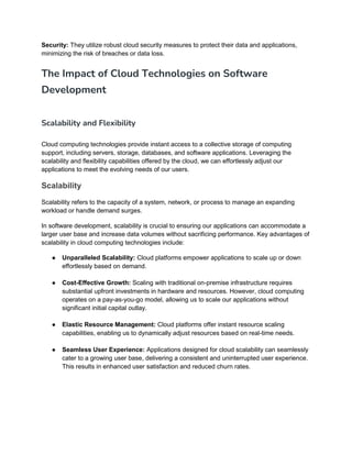 The Impact of Cloud Technologies on Software Development | PDF