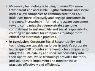 The Impact of Corporate Social Responsibility (CSR) and Technology in ...