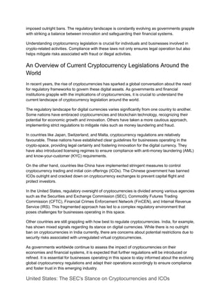 The Impact of Cryptocurrency Legislations | PDF