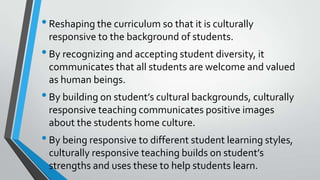 ELECTIVE 1 (The impact of culture in schools) | PPTX