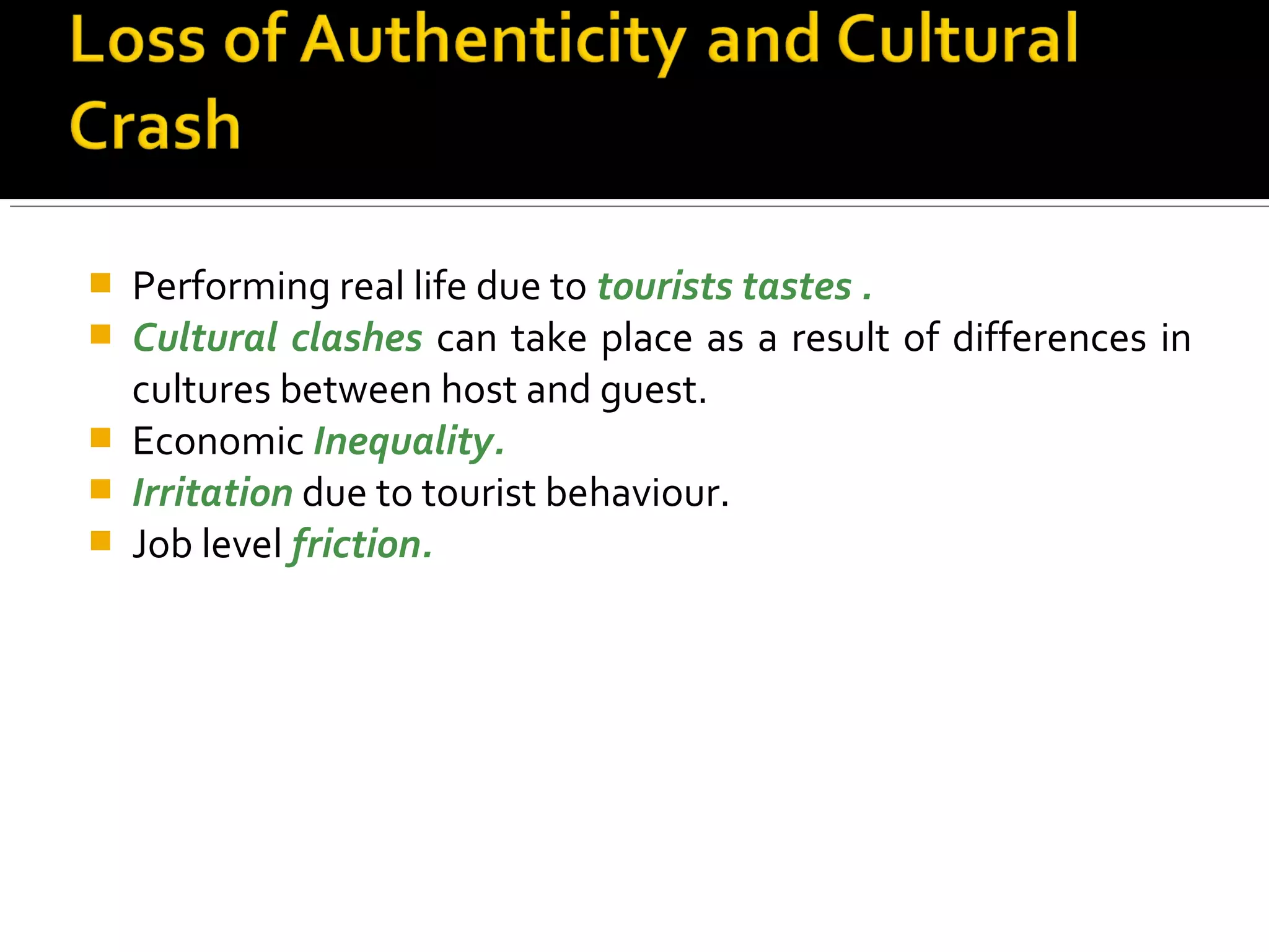 The impact of culture on benefit in tourism | PPT
