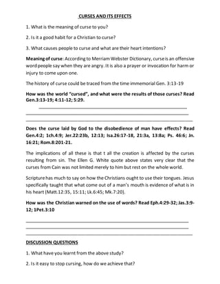 The impact of curseses and swearing | DOCX