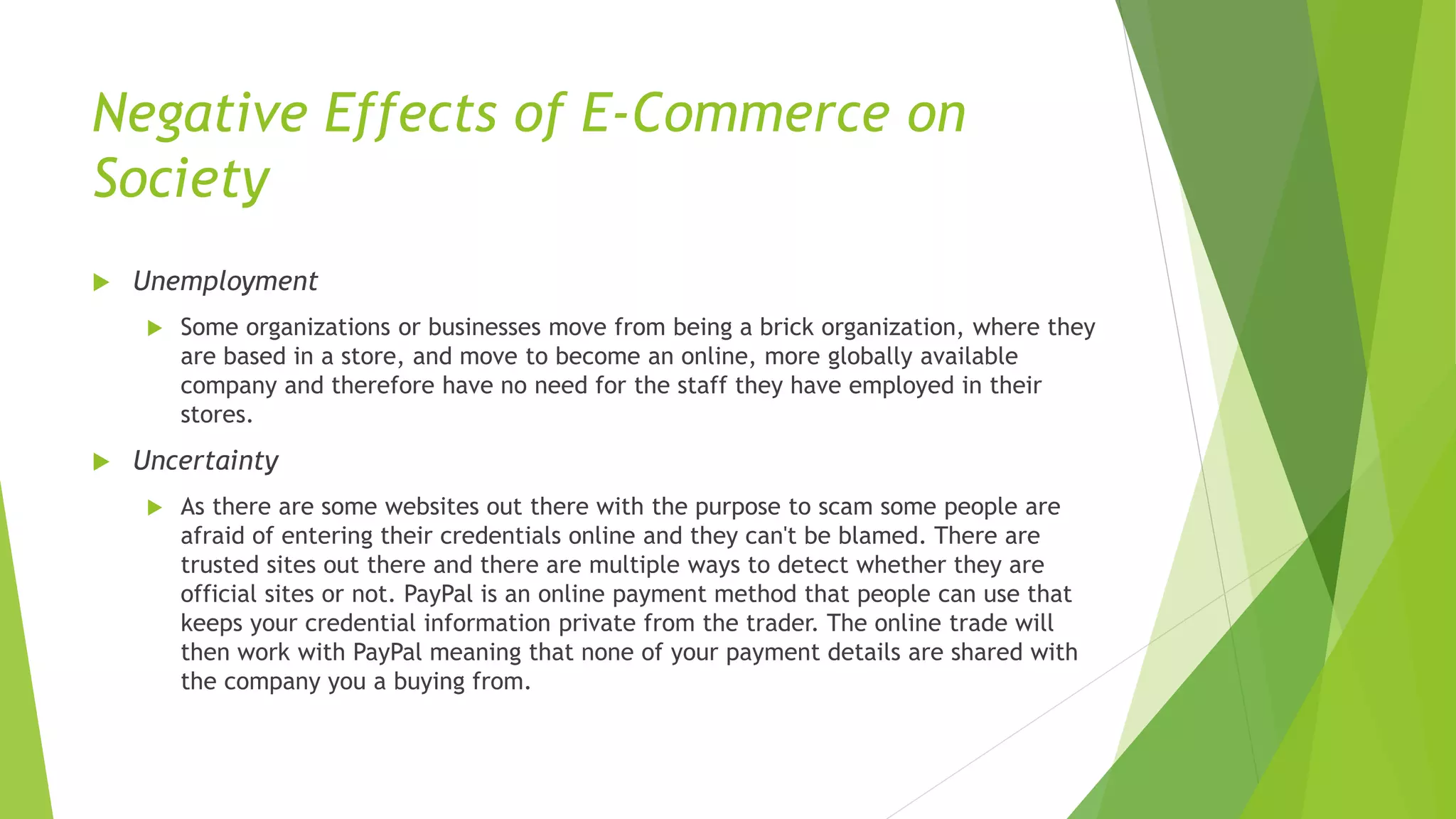The impact\effects of e-commerce | PPTX