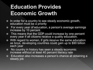 The impact of education on societies (https://www.youtube.com/watch?v ...