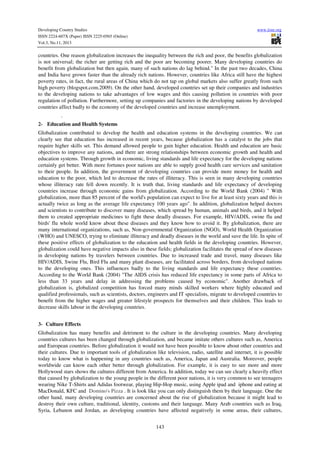 The impact of globalization in the developing countries | PDF