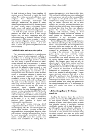The impact of globalization on education policy of developing countries ...