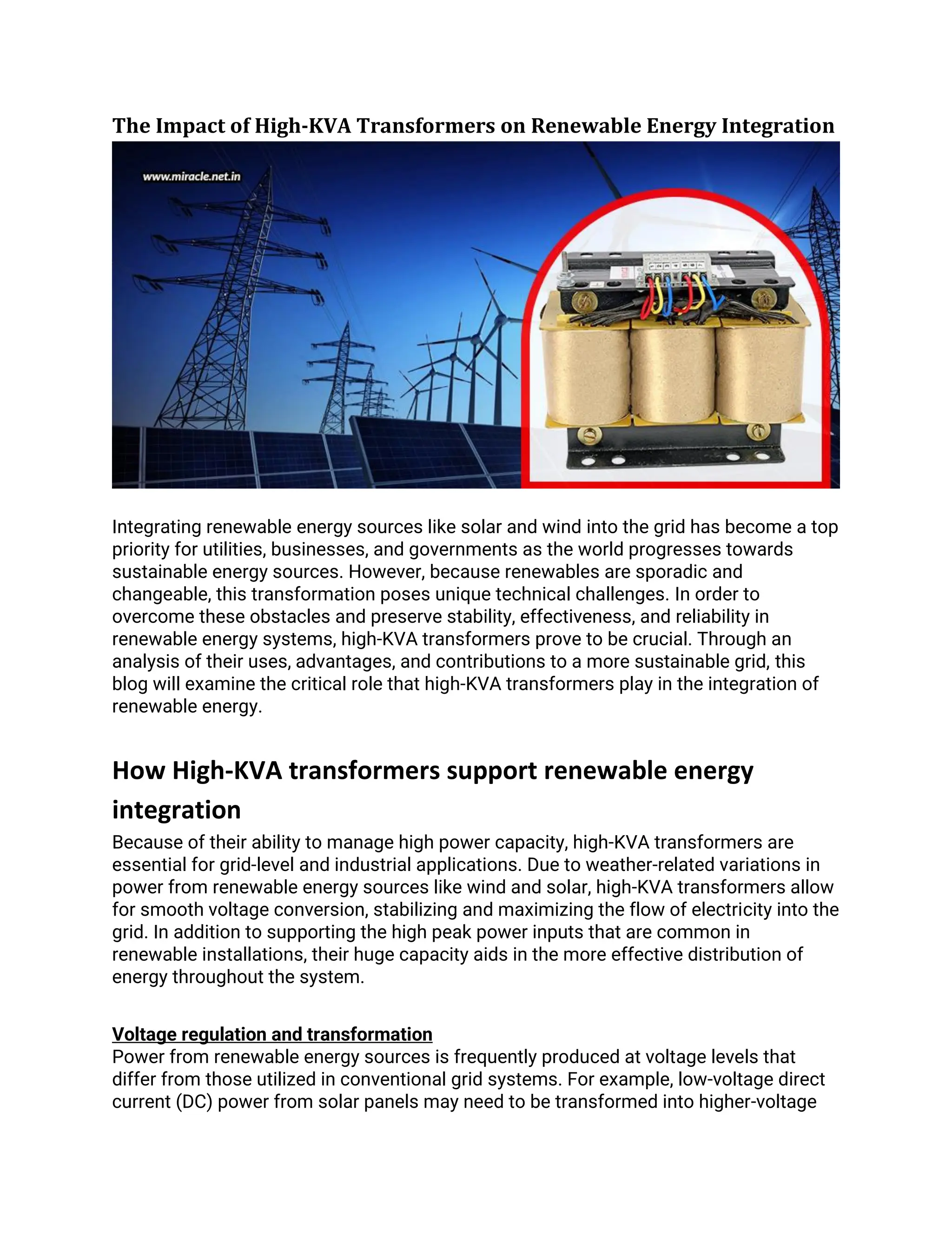 The Impact Of High-KVA Transformers On Renewable Energy Integration.pdf