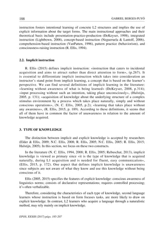 The impact of implicit and explicit instruction on the learning process of l2 knowledge in ...