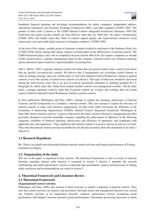 The impact of internal control activities on financial performance of | PDF | Business ...