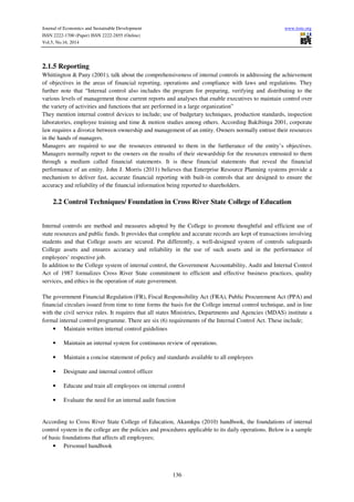 The impact of internal control activities on financial performance of ...