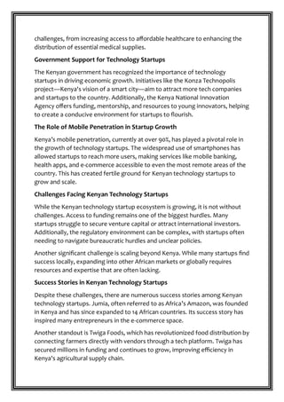 The Impact of Kenyan Technology Startups on Africa’s Innovation ...