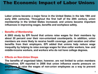 The Impact of Labor Union on Unemployment | PPTX