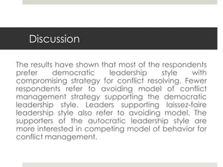 The Impact of Leadership Style in Business Communication Conflicts | PPT