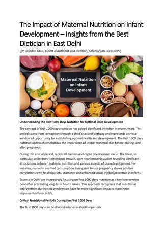The Impact of Maternal Nutrition on Infant Development – Insights from ...