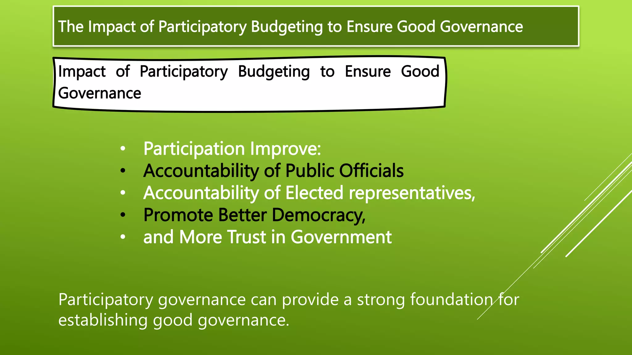 The Impact of Participatory Budgeting to Ensure Good Governance.pptx