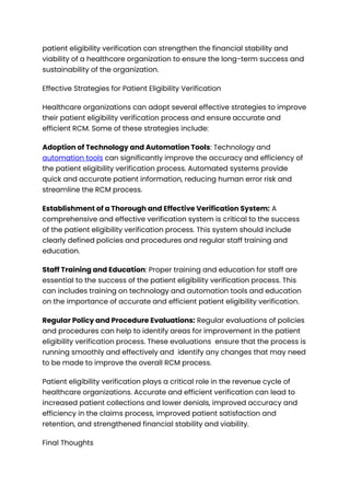 The Impact of Patient Eligibility Verification on the Revenue Cycle.pdf