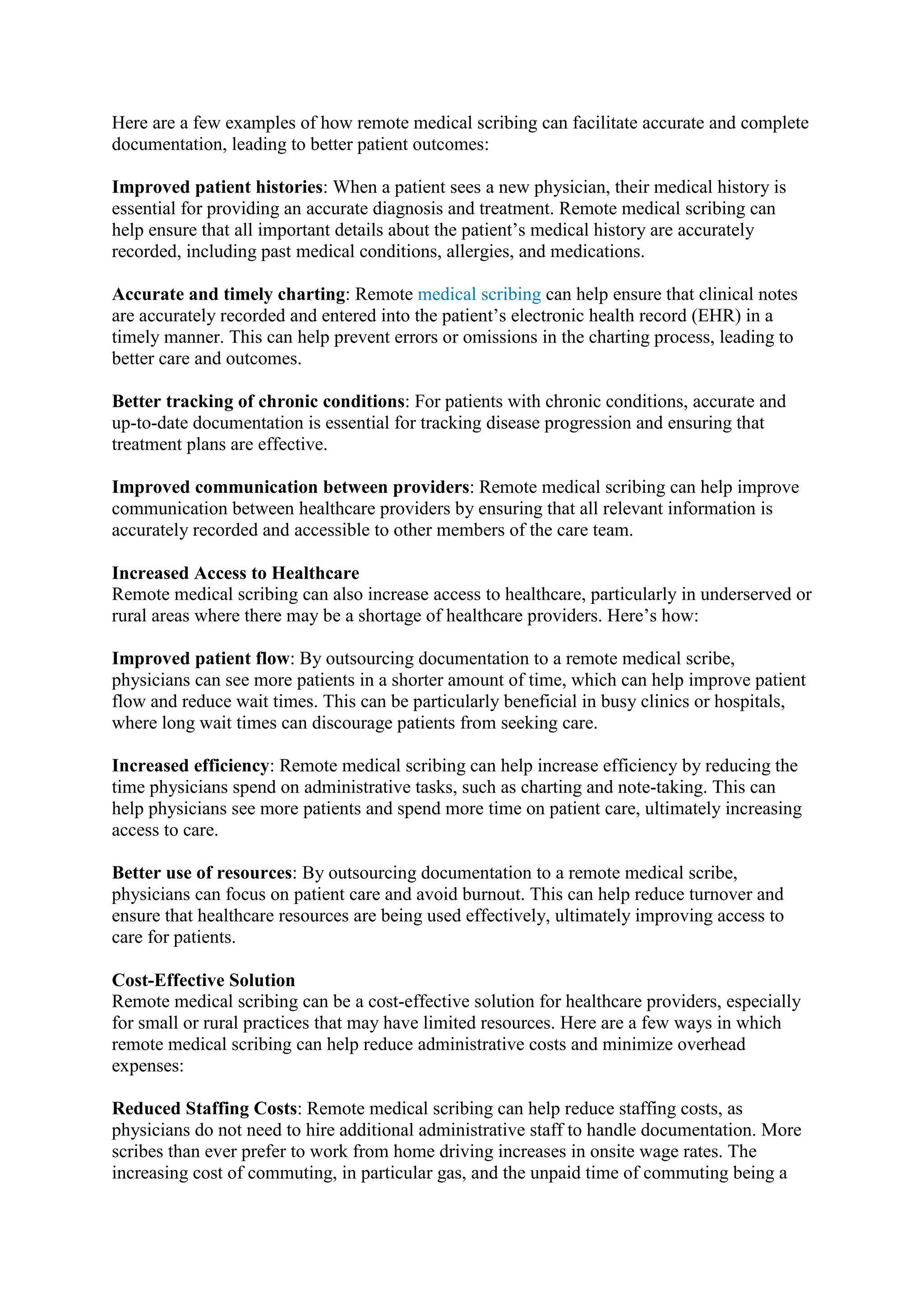 The Impact Of Remote Medical Scribing On Healthcare Quality And ...