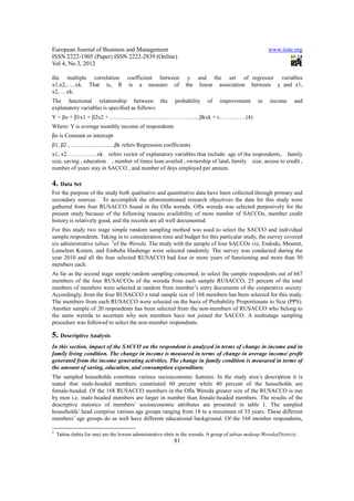 The impact of savings and credit cooperatives in ofla wereda tigray ...