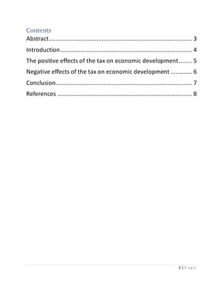 The Impact of Taxes on the Economy | DOCX