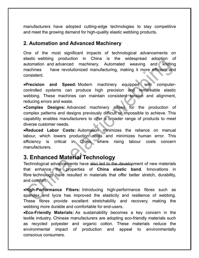 The Impact of Technological Advancements on Elastic Webbing Production in China.ppt | Needlework ...
