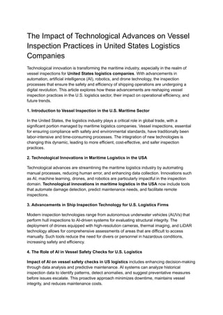 The Impact of Technological Advances on Vessel Inspection Practices in ...