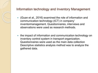THE IMPACT OF TECHNOLOGICAL INNOVATIONS ON INVENTORY MANAGEMENT.pptx ...