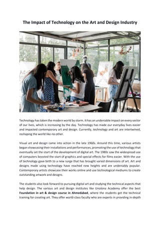 The Impact of Technology on the Art and Design Industry | PDF
