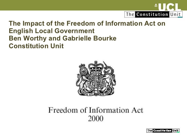 Ben Worthy, UCL: The impact of the Freedom of Information Act