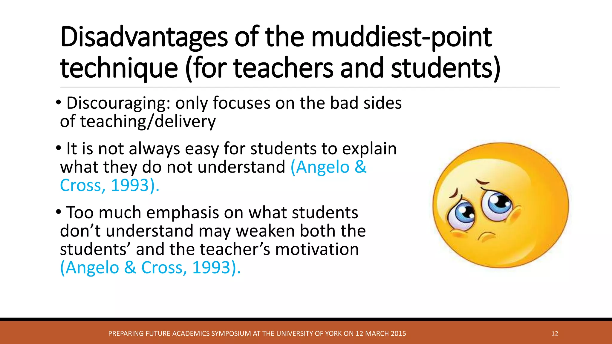 The impact of the muddiest point technique on teaching | PPTX