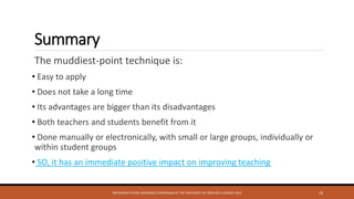 The impact of the muddiest point technique on teaching | PPTX