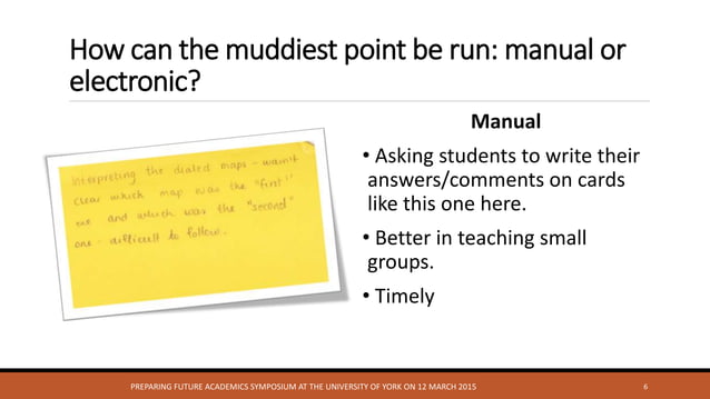 The impact of the muddiest point technique on teaching | PPTX