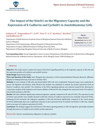 The Impact of the Notch1 on the Migratory Capacity and the.pdf