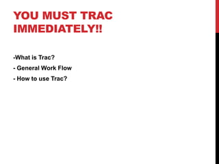 The impact of the trac system | PPTX | Technology & Computing