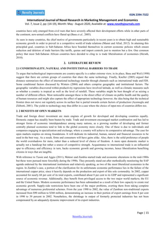 THE IMPACT OF TRADE LIBERALIZATION ON ECONOMIC GROWTH; THE CASE OF SUB ...