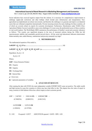THE IMPACT OF TRADE LIBERALIZATION ON ECONOMIC GROWTH; THE CASE OF SUB ...